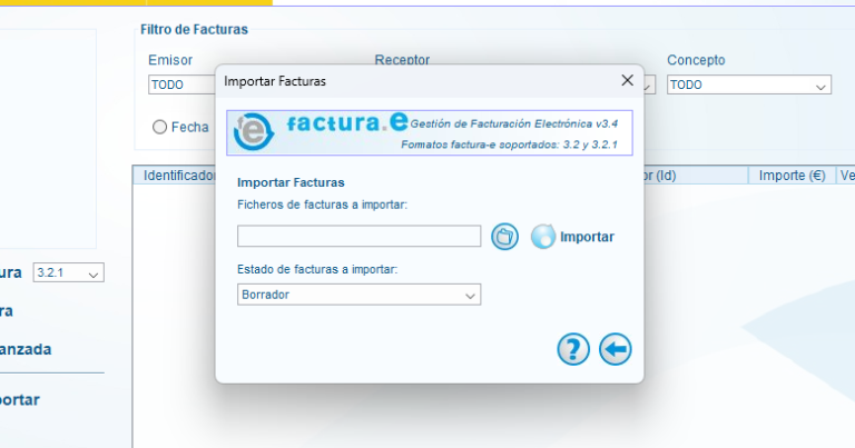 Importar facturas - Facturae